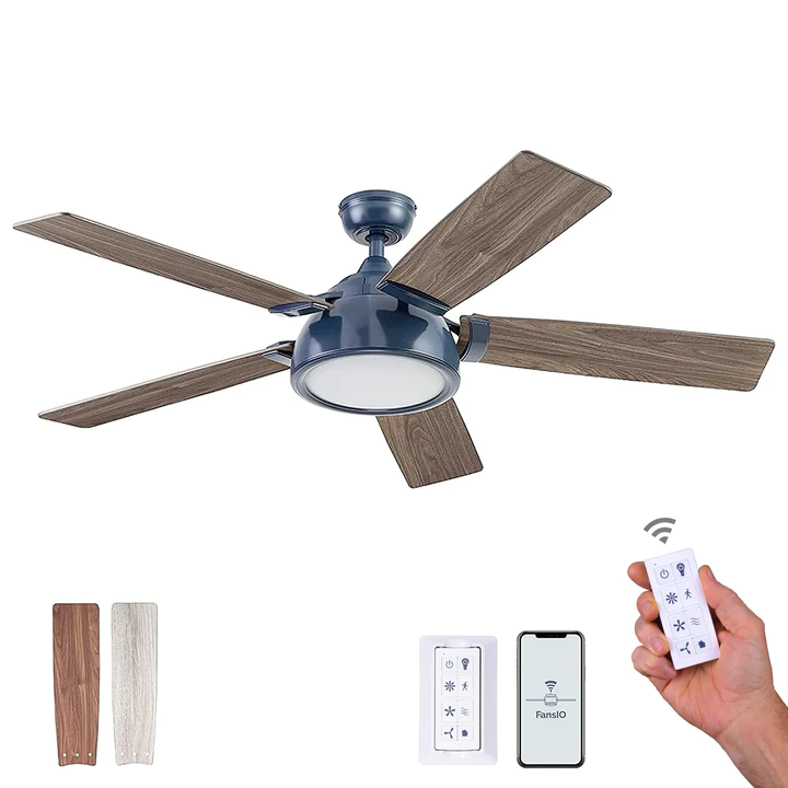 52 INCH POTOMAC, SAPPHIRE BLUE, REMOTE CONTROL, SMART CEILING FAN ...