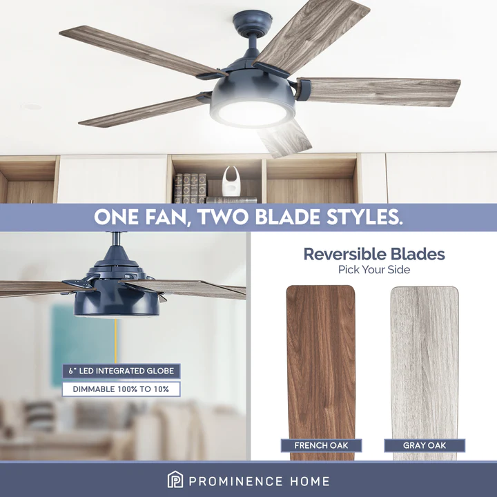 52 INCH POTOMAC, SAPPHIRE BLUE, REMOTE CONTROL, SMART CEILING FAN ...